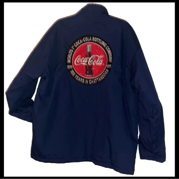 Coca Cola | Jackets & Coats | Cocacola 3d Embroidered Navy Jacket ...